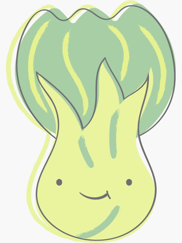 "Chibi Kawaii Food Cute Bok Choy" Sticker for Sale by LuckiestPixel ...