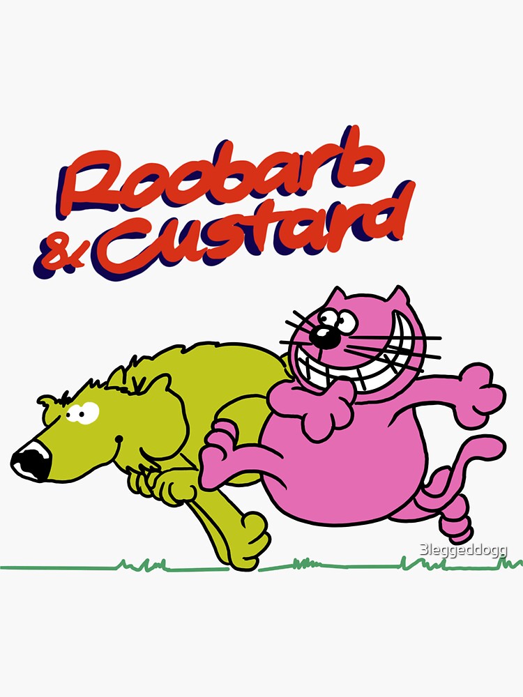 "Roobarb and Custard " Sticker for Sale by 3leggeddogg | Redbubble