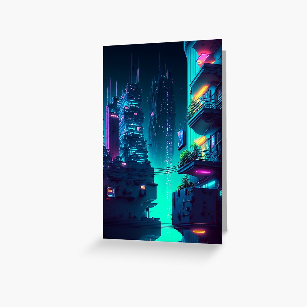 "A View of Future City (Neo Noir Blade Runner Retrosynth Cityscape ...