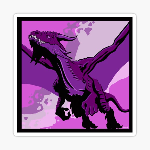 "Purple Dragon" Sticker for Sale by TheHawksAerie | Redbubble