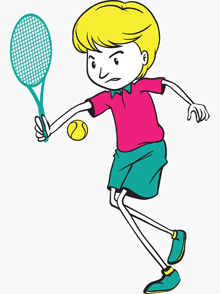 "tennis rackets and ball Stickers, tennis players Stickers,pickleball ...