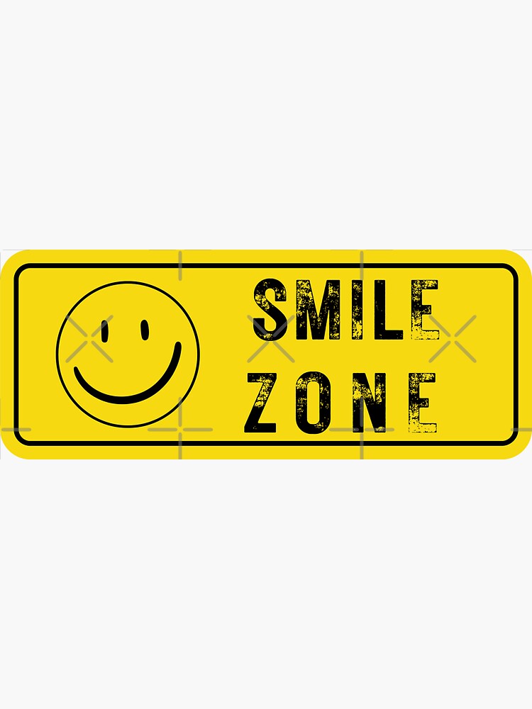 "smile zone yellow" Sticker for Sale by Bubblexclusives | Redbubble