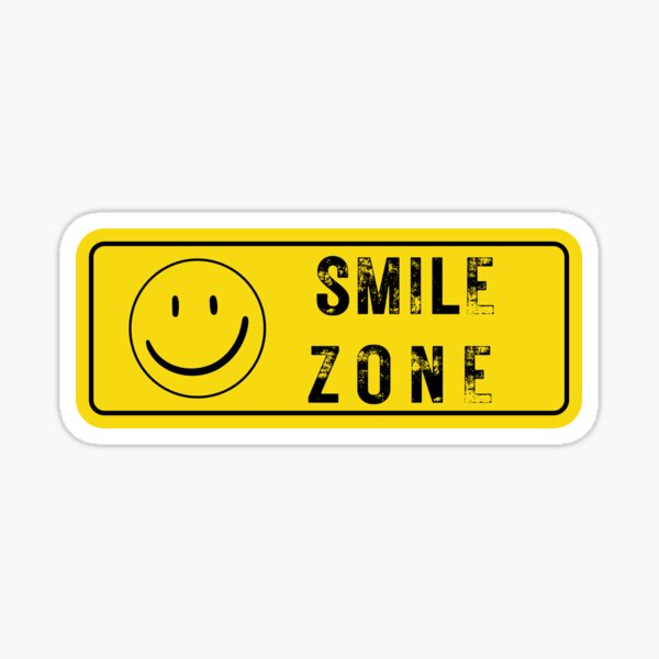 "smile zone yellow" Sticker for Sale by Bubblexclusives | Redbubble