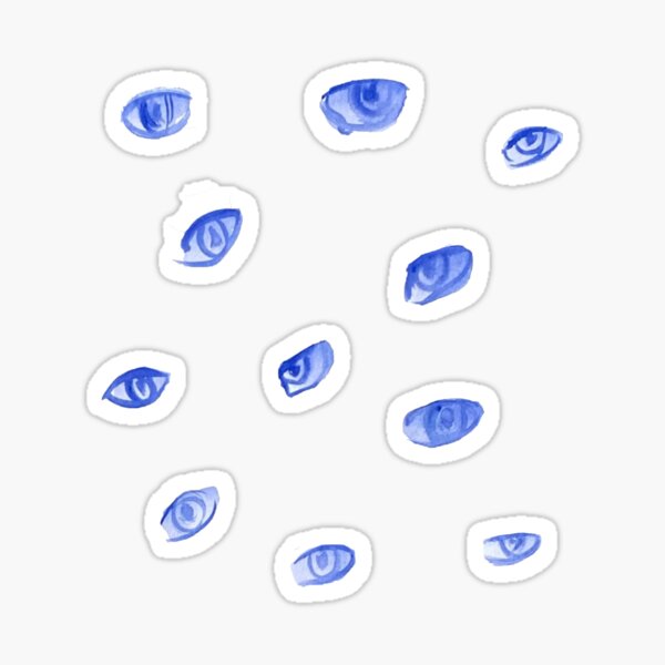 "watercolor blue eyes sticker pack" Sticker for Sale by ArtMadeByLee ...