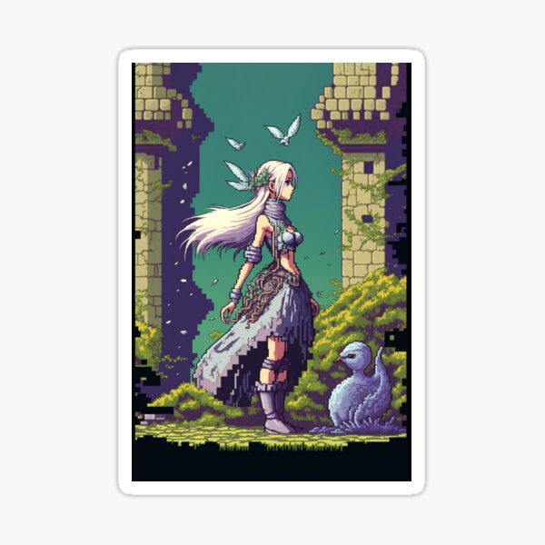 "Woman fighter from pixel game" Sticker for Sale by MA4STORE | Redbubble