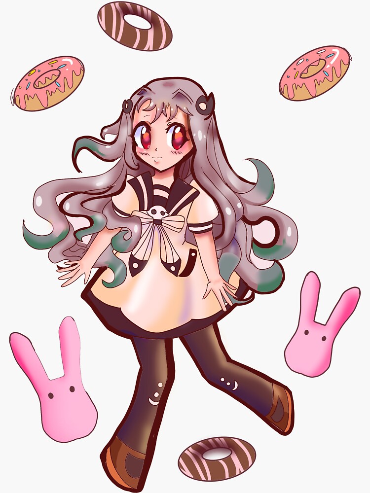 "Yashiro nene chibi with Mike and donut minis" Sticker for Sale by ...
