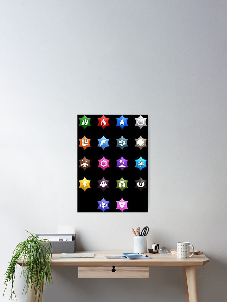 "Tera Type Icons" Poster for Sale by Biochao | Redbubble