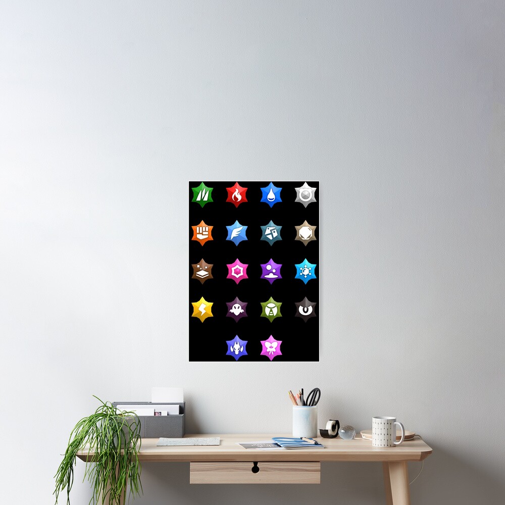 "Tera Type Icons" Poster for Sale by Biochao | Redbubble