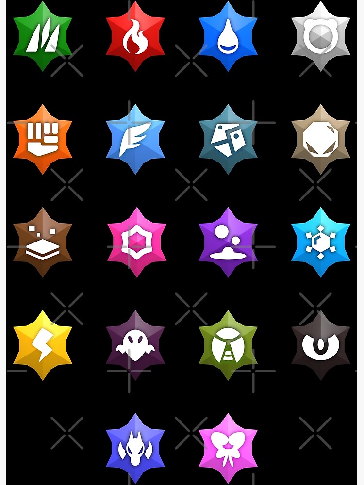 "Tera Type Icons" Poster for Sale by Biochao | Redbubble