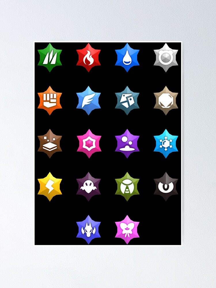 "Tera Type Icons" Poster for Sale by Biochao | Redbubble