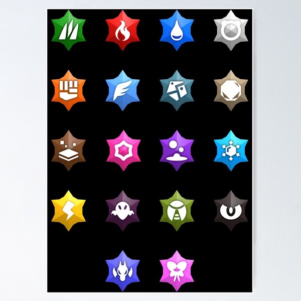 "Tera Type Icons" Poster for Sale by Biochao | Redbubble