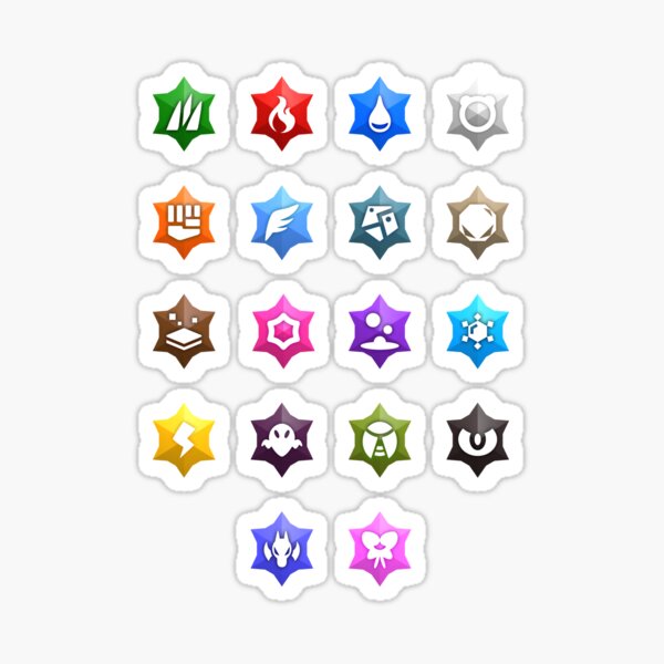 "Tera Type Icons" Sticker for Sale by Biochao | Redbubble