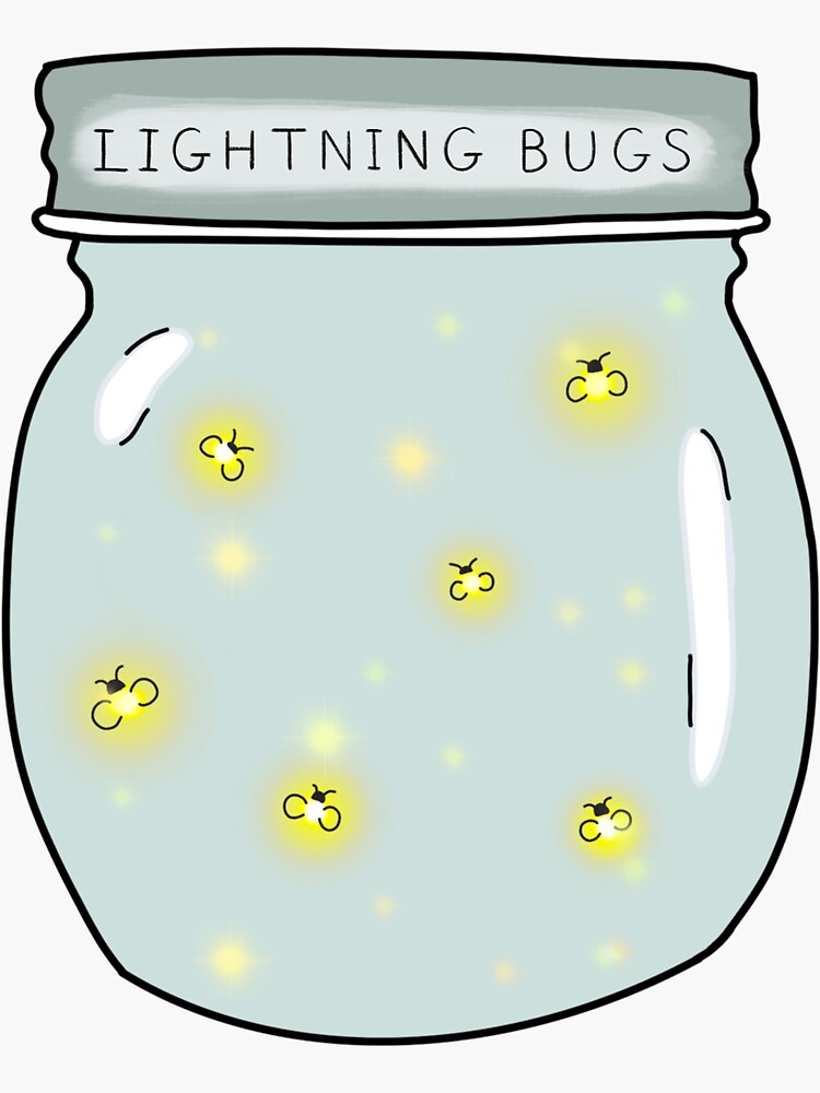 "Jar of Lightning Bugs" Sticker for Sale by daisydogdesigns | Redbubble