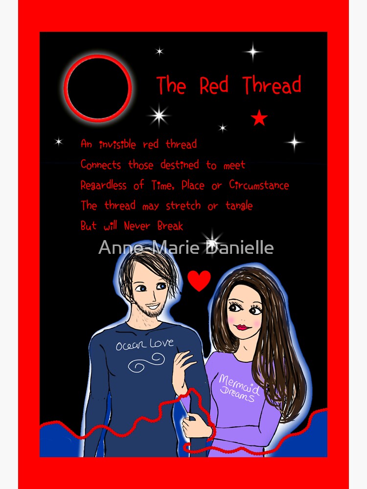 "The Red Thread " Sticker for Sale by AmariDanielle | Redbubble