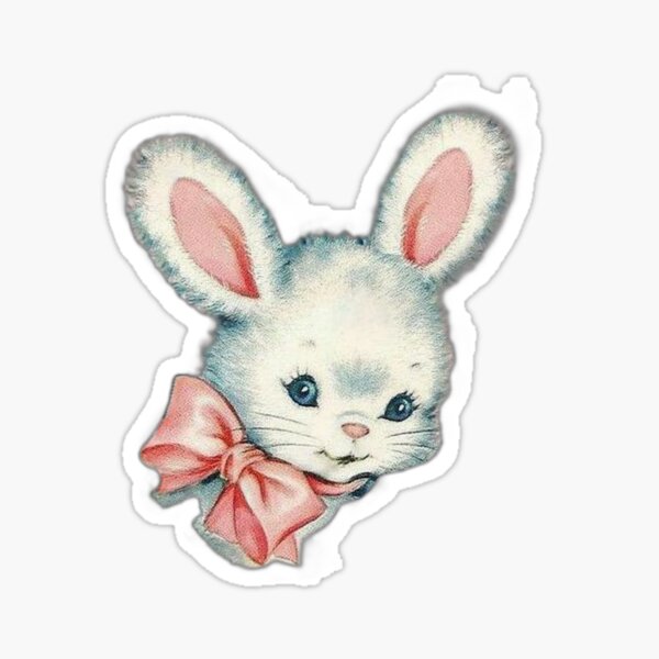 "Cute vintage bunny with ribbon " Sticker for Sale by Pixiedrop | Redbubble