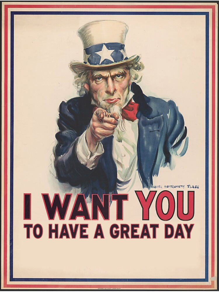 "Funny motivational Uncle Sam parody" Sticker for Sale by MoldyDonutArt ...