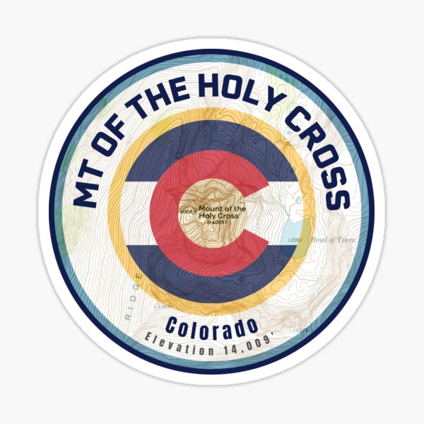 "Colorado Mountain Map - Mt of the Holy Cross" Sticker for Sale by ...