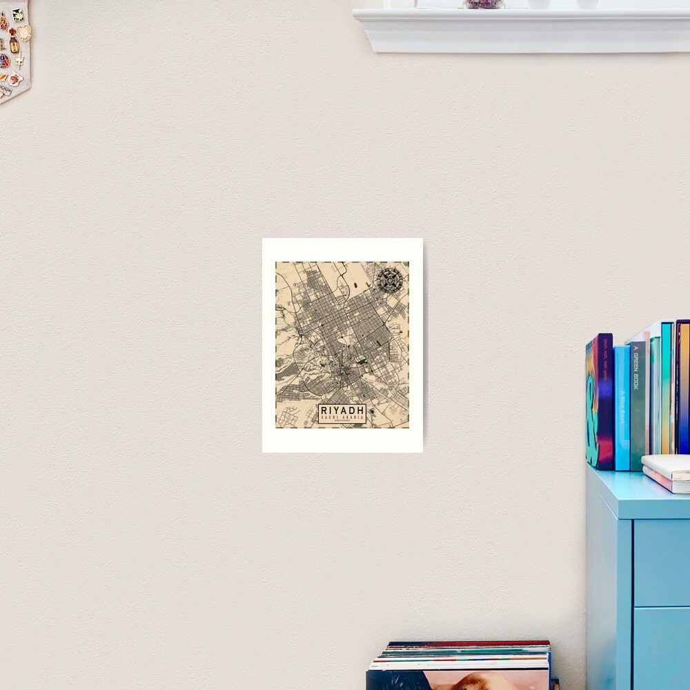 "Riyadh City Map of Saudi Arabia - Vintage" Poster for Sale by deMAP ...