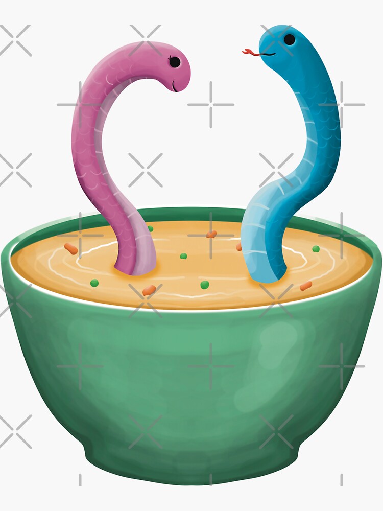 "Soup Snakes" Sticker for Sale by JakeSoNothing | Redbubble