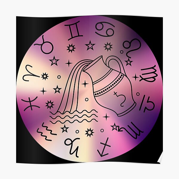 "Aquarius Zodiac Sign Water-Bearer Horoscope Symbol" Poster for Sale by ...