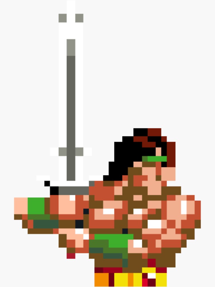 "Retro Barbarian" Sticker for Sale by RailgunDeth | Redbubble