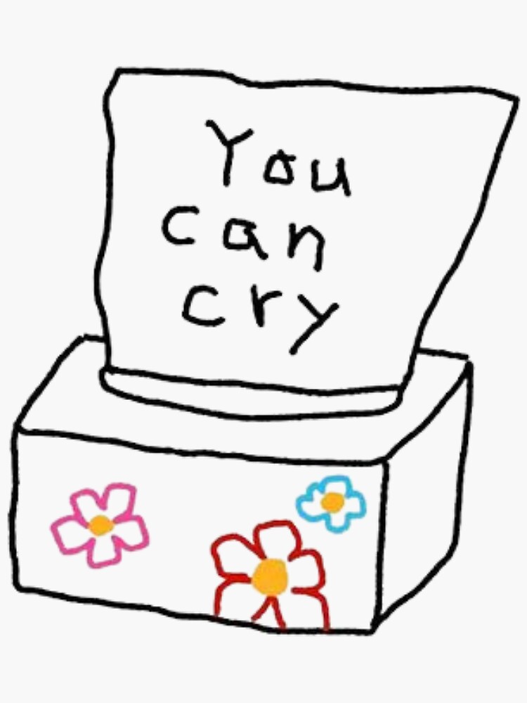 "you can cry tissue box" Sticker for Sale by indiecottage | Redbubble