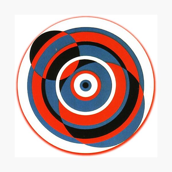 Lámina fotográfica «Círculos rojos, negros y azules en círculos» de ...