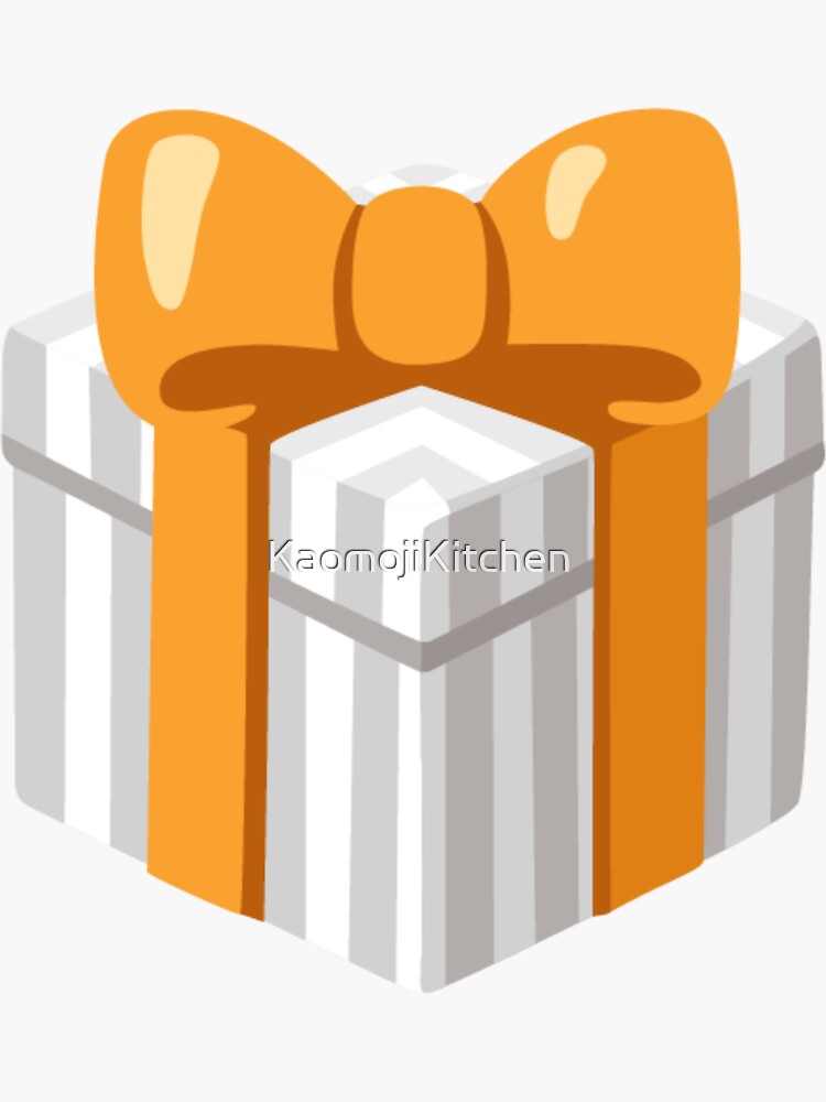 "Striped Gift Box Sticker" Sticker for Sale by KaomojiKitchen | Redbubble