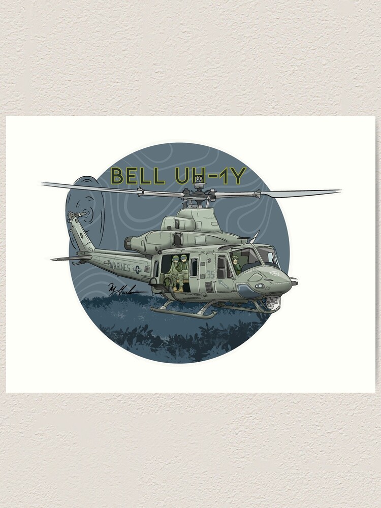 "Bell Huey Bell UH-1 Iroquois" Art Print for Sale by Statepallets ...
