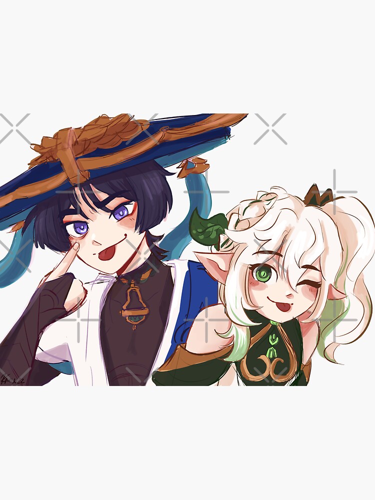 "Nahida and Wanderer - Bleh" Sticker for Sale by Kaytlin-Studios ...