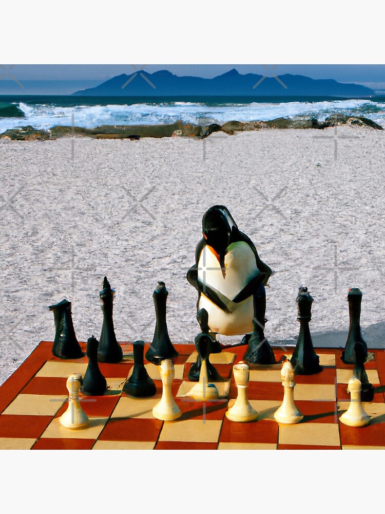 "Penguin playing chess (AI Generated Art)" Poster for Sale by Cowboy ...