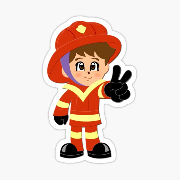 "Firefighter Anime Style" Sticker by elkingrueso | Redbubble