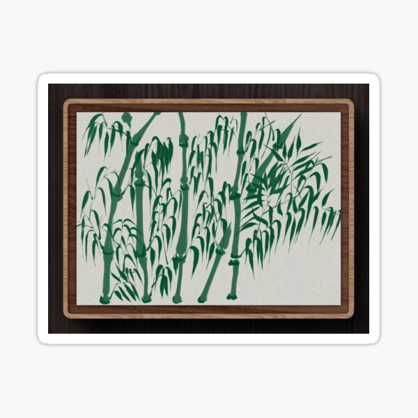 "Sumie Bamboo forest in color" Sticker for Sale by StudioMasha | Redbubble