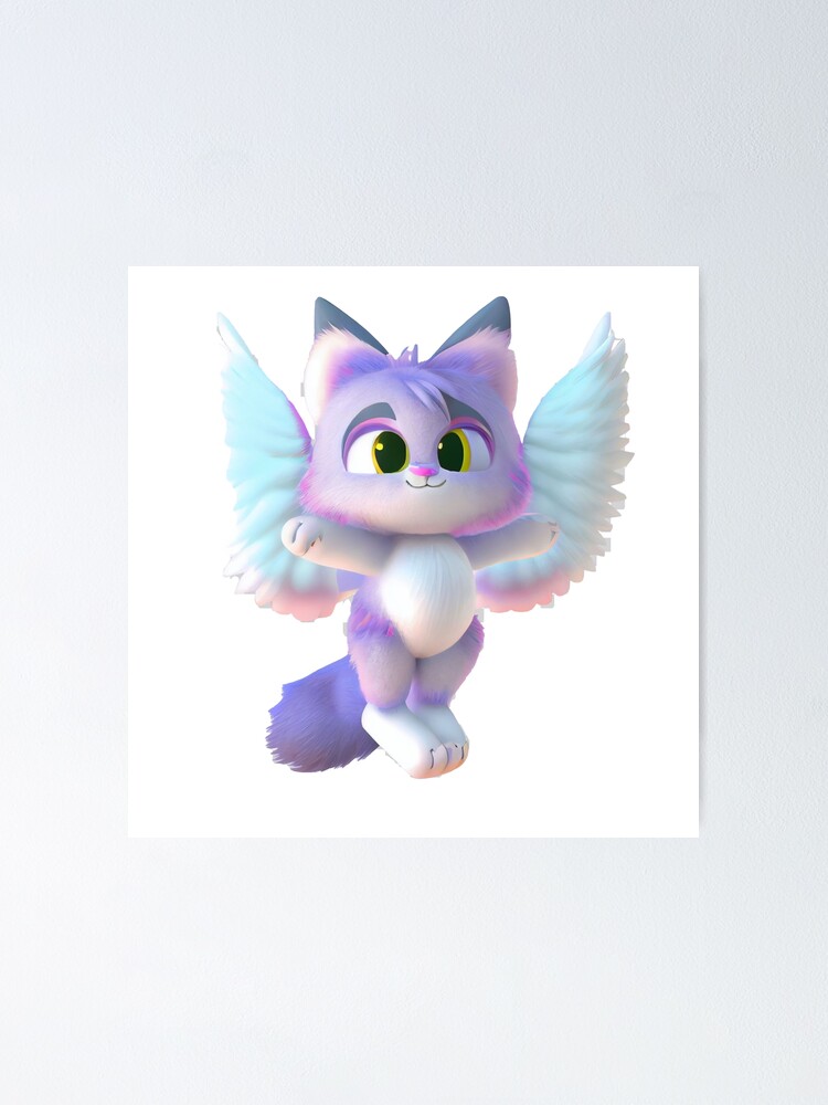 "Aphmau Meemeow inspired flying rainbow anime kitten" Poster for Sale ...