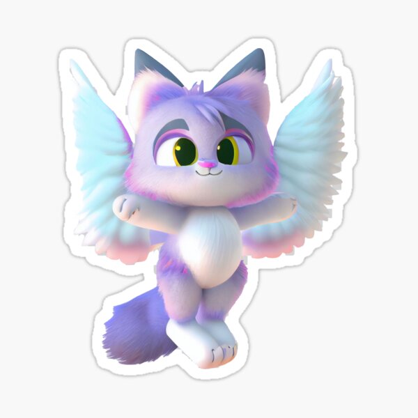 "Aphmau Meemeow inspired flying rainbow anime kitten" Sticker for Sale ...