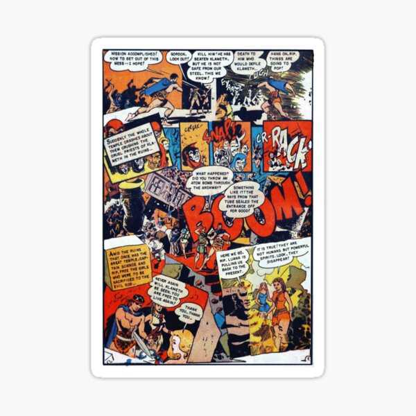 "Comics scene Onomatopoeia Plethora | old comics aesthetics " Sticker ...