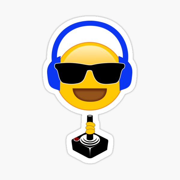 "Emoji Video Game Player With Retro 1980s Joystick" Sticker for Sale by ...