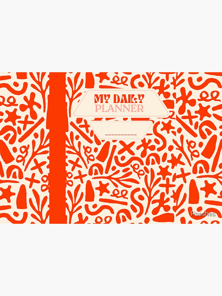 "Red Daily Planner " Sticker for Sale by Peeshes | Redbubble