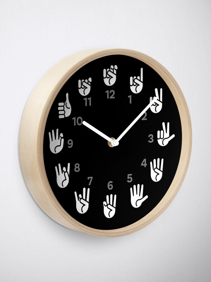 "Sign Language Clock" Clock for Sale by yelly123 | Redbubble
