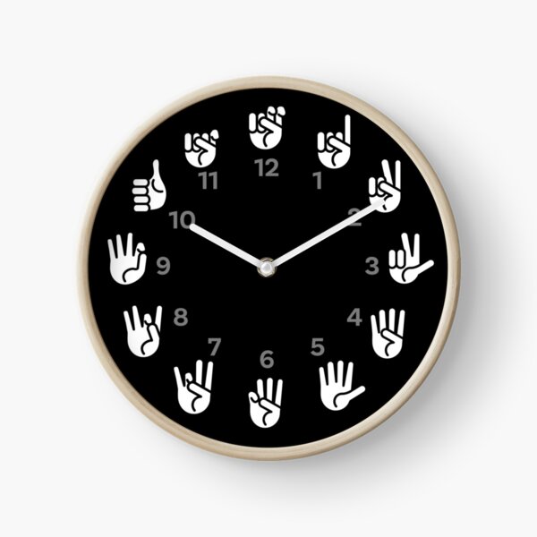"Sign Language Clock" Clock for Sale by yelly123 | Redbubble