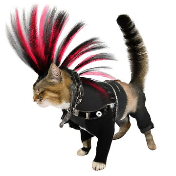 "Punk Mohawk Kitty" Sticker for Sale by citystickersco | Redbubble