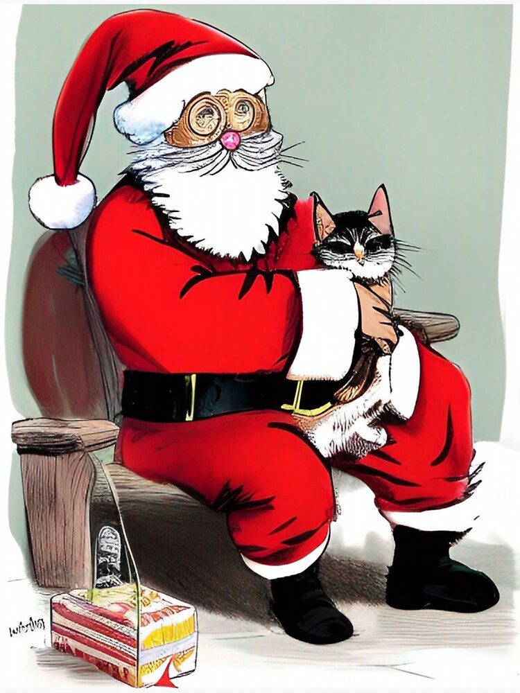 " cats santa clause 2022 t-shirt" Sticker for Sale by SociableAnimals ...