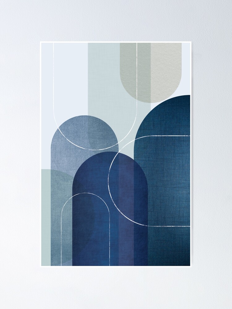 "Mid Century Blue Linen" Poster for Sale by UrbanEpiphany | Redbubble
