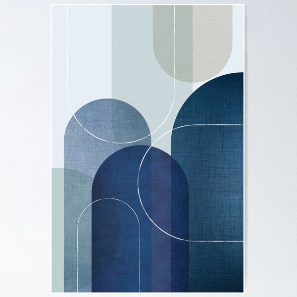 "Mid Century Blue Linen" Poster for Sale by UrbanEpiphany | Redbubble