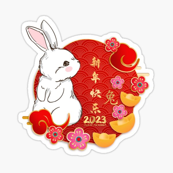 "chinese new year 2023 Year of the rabbit" Sticker for Sale by ...