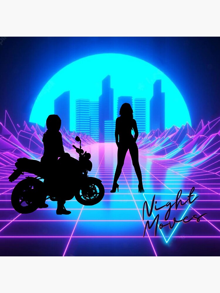 "Night Moves Synth City" Sticker for Sale by MandyDesignZ | Redbubble