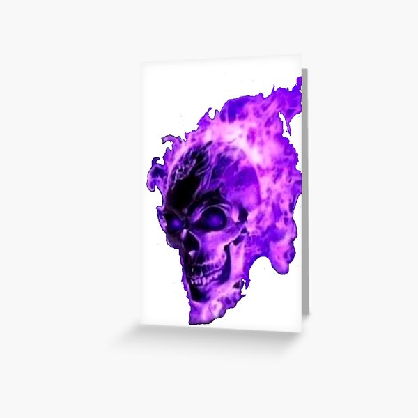 "purple flaming skull" Greeting Card by Wallfower | Redbubble