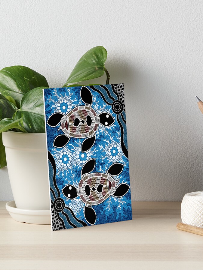 "Authentic Aboriginal Art - Sea Turtles" Art Board Print for Sale by ...