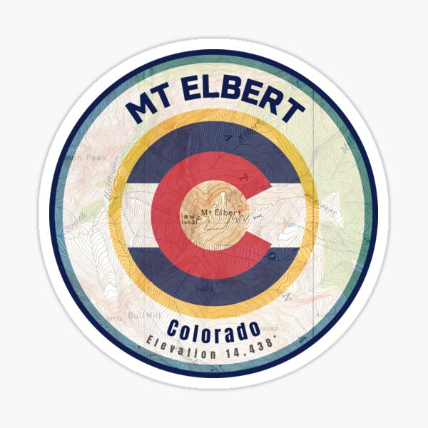 Pegatina «Mapa de la montaña de Colorado - Monte Elbert» de ...
