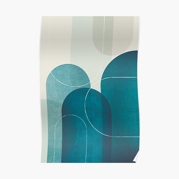 "Mid Century Teal Linen" Poster for Sale by UrbanEpiphany | Redbubble